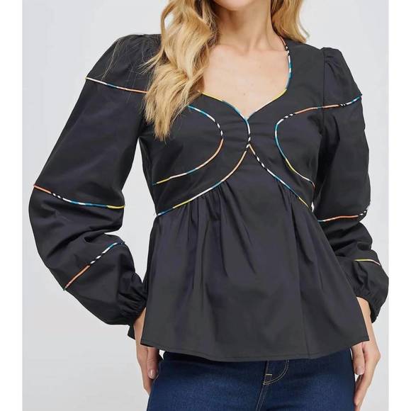 Strut & Bolt | Tops | New Strut Bolt Contrast Color Piping Top In Multi ...